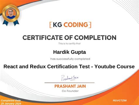 Kg Coding Reactjs Certificate Pdf