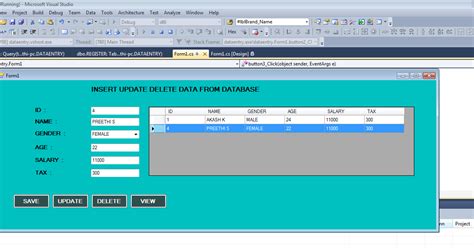 C Insert Update Delete And View Data From Database In Net C Tutorial