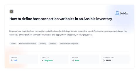 Ansible 인벤토리에서 호스트 연결 변수 정의 가이드 Labex