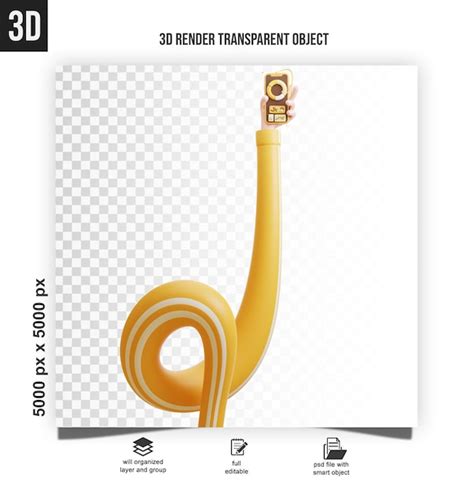 Premium Psd 3d Illustration Of Hand Holding Mobile Phone Data