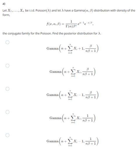 Solved A Let X1 X Be Iid Poisson And Let Have