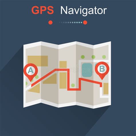 Flat GPS Background Style Navigator Map Vector Stock Illustration Illustration Of Path