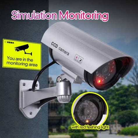 Waterproof Fake Dummy Camera Cctv Bullet Flashing Red Led Outdoor Indoor Fake Cctv Security