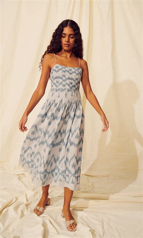 The Adalene Indigo Midi Dress Hooked On