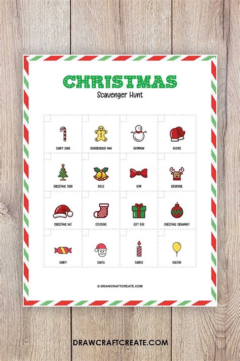 Free Printable Christmas Scavenger Hunt Draw Craft Create