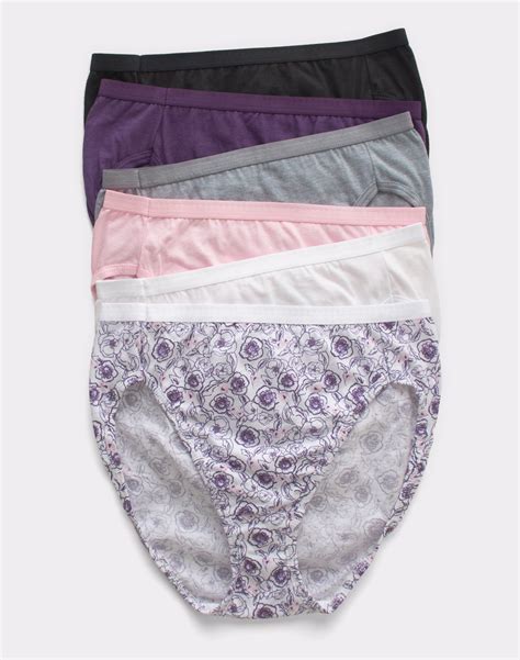 Hanes Ultimate Womens Hi Cut Panties Cotton Comfort Cool Breathable