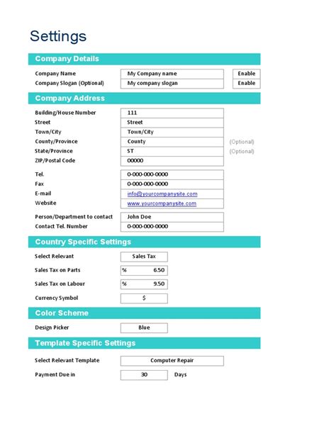 Computer Repair Invoice Template Pdf