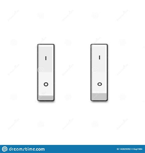 Set Of Realistic Toggle Switches In On And Off Positions Vector Illustration Stock Vector
