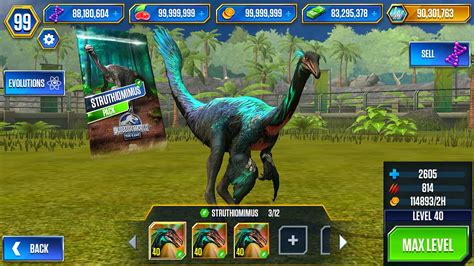 Unlock Struthiomimus Max X3 Level 40 Full Battle Pvp Jurassic World