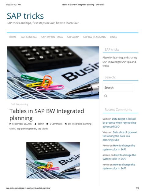 Tables In Sap Bw Integrated Planning Sap Tricks Pdf Computer