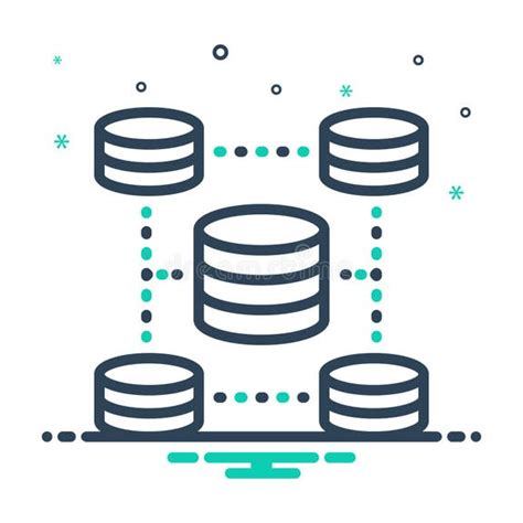 Mix Icon For Database Cylinder And Management Stock Vector