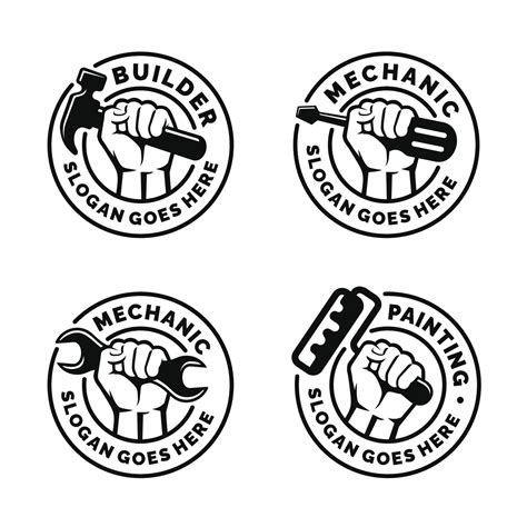 Builder Construction Logo Set Design Vector Illustration 34944328 Vector Art At Vecteezy