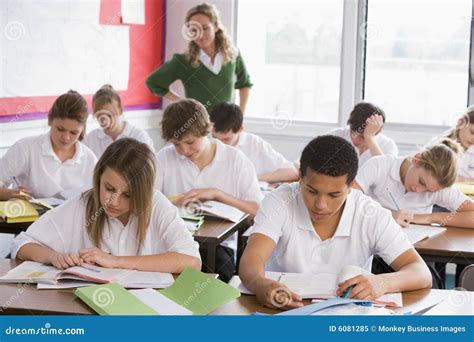 High School Students In Class Stock Image Image Of Lesson Student