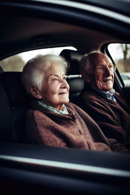 Premium Ai Image Shot Of A Senior Couple Sitting In The Front Seats