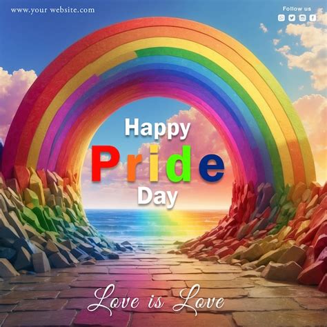 Premium Psd Happy Pride Day Social Media Post Design