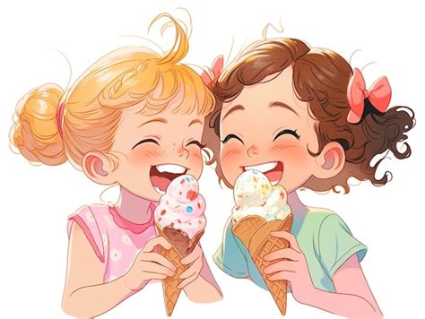 Free Photo Girls Friendship Cartoon