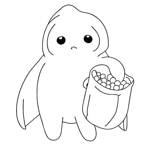 Premium Vector Ghost Holding Candy Vector Illustration Line Art