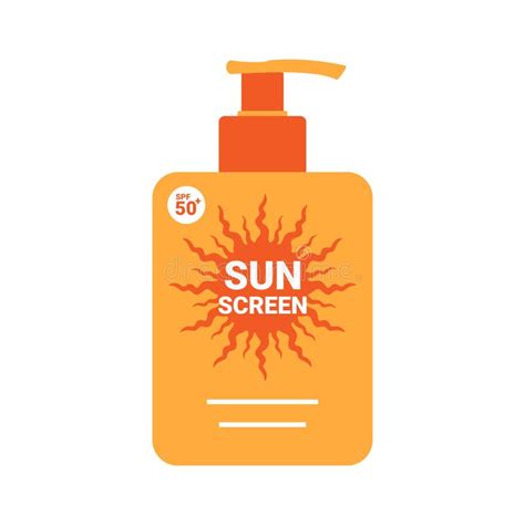 Pump Bottle With A Sunscreen Lotion Or Cream Sunscreen Product Package Design Stock Vector
