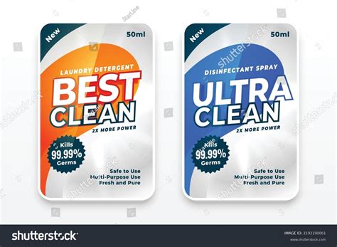 Liquid Powder Detergent Label Sticker Design Stock Vector Royalty Free