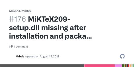 MiKTeX Setup Dll Missing After Installation And Package Update Issue MiKTeX Miktex