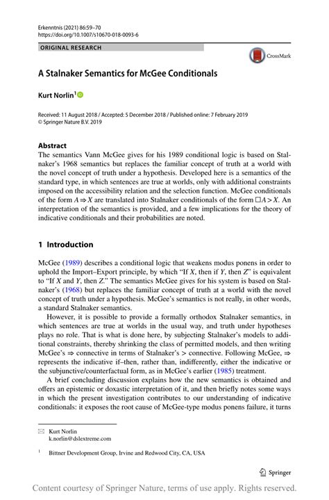 A Stalnaker Semantics For Mcgee Conditionals