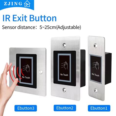 Metal Backlight Infrared Touchless Exit Release Switch Button No Touch Switch IP54 Waterproof