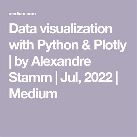 Data Visualization With Python And Plotly