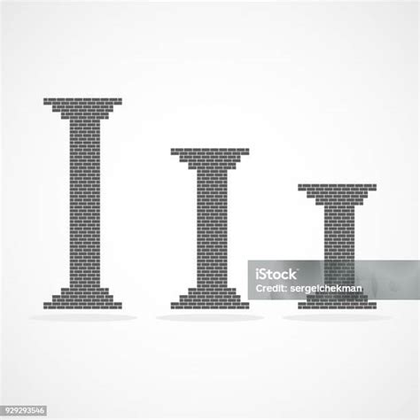 Kolom Batu Bata Antik Ilustrasi Vektor Ilustrasi Stok Unduh Gambar