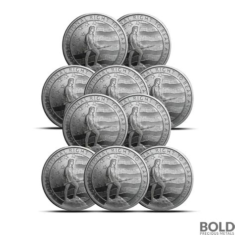 1 Oz Second Amendment Silver Round Lot Of 10