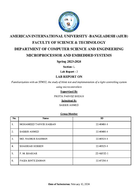Introduction To Stm32 Microcontroller System Configuration And Implementation Of A Simple