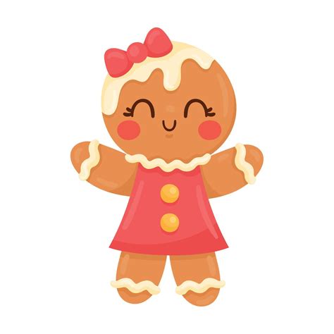 Christmas Female Ginger Cookie 13697755 Vector Art At Vecteezy