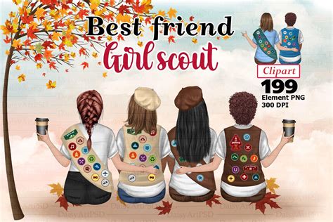Girl Scout Clipart Best Friend Girl Scout Printable Art Explorer Clip