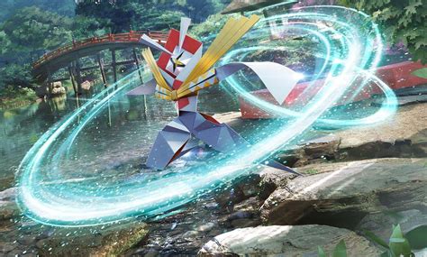 Download Kartana Pokemon With Blue Light Wallpaper