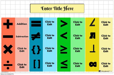 Basic Mathematical Symbols Storyboard Por Templates
