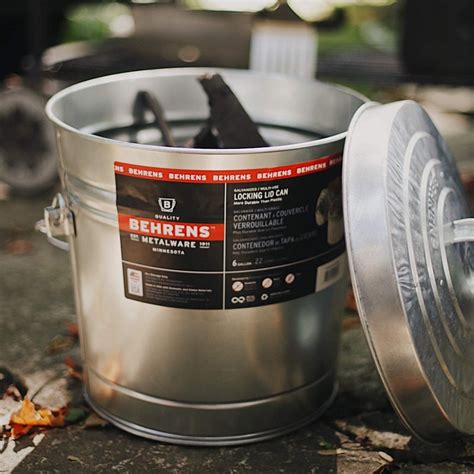 Behrens 6106k Galvanized Steel Locking Lid Trash Can 6 Gallon Homeplace