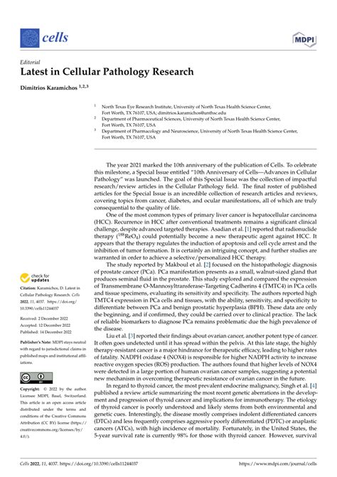 Pdf Latest In Cellular Pathology Research