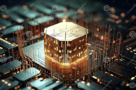 Data Storage Cube Between Pathways Quantum Computing Database Cloud Computing Concept Stock