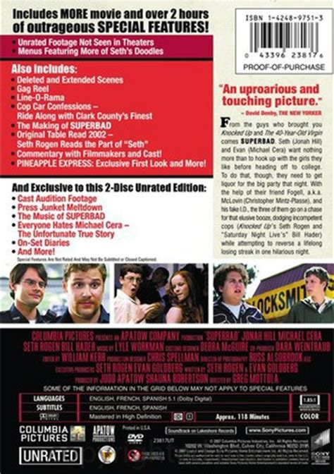 Superbad 2 Disc Unrated Extended Edition Dvd 2007 Dvd Empire