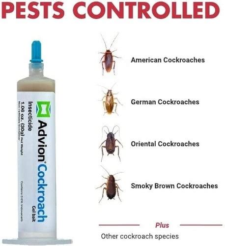 4 Tubes 4 Plungers Advion Cockroach German Roach Control Bait Gel