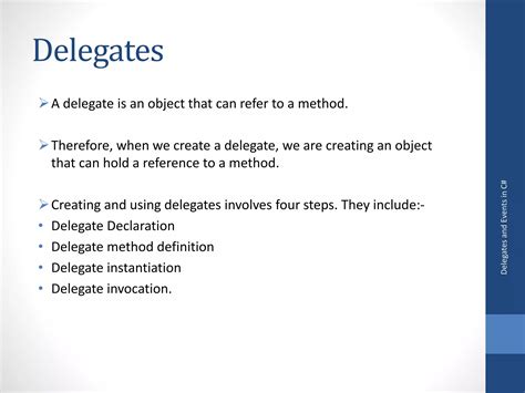 Delegates And Events In C Pptx