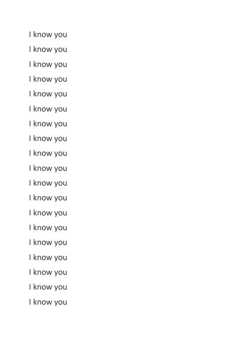 I Know You Docx