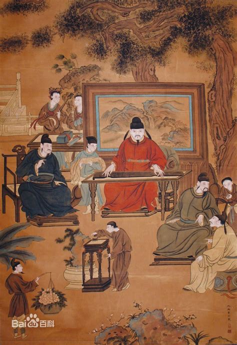 A Ming Dynasty Solo Concert Musician The Emper Chinese Colour Ink