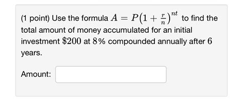 solved 1 point use the formula a p 1 nr nt to find the