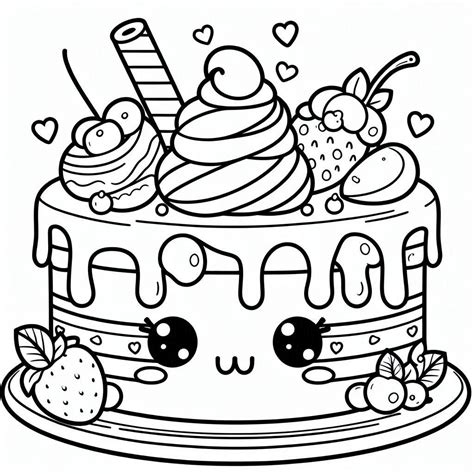Taart Kleurplaat In 2025 Cool Coloring Pages Summer Coloring Pages