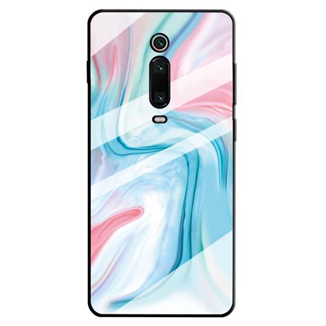 For Xiaomi Redmi K20 Marble Glass Protective Case Blue