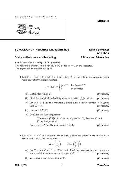 mas 223 statistical inference and modelling t ♣r♦ ♣♣ ♠ ♥t r② ♦r♠ t