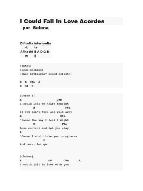 I Could Fall In Love Selena Pdf