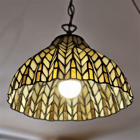 Vintage Tiffany Stijl Hanglamp Met Art Deco Patroon Malle Peer