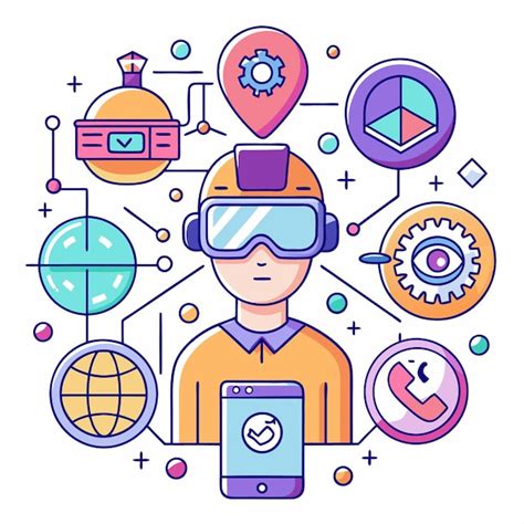 Premium Vector Immersive Vr Experience Exploring Virtual Reality