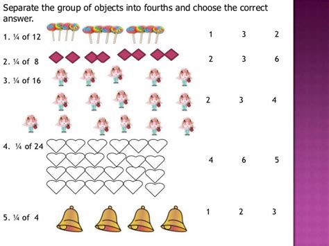 one fourth of set of objects